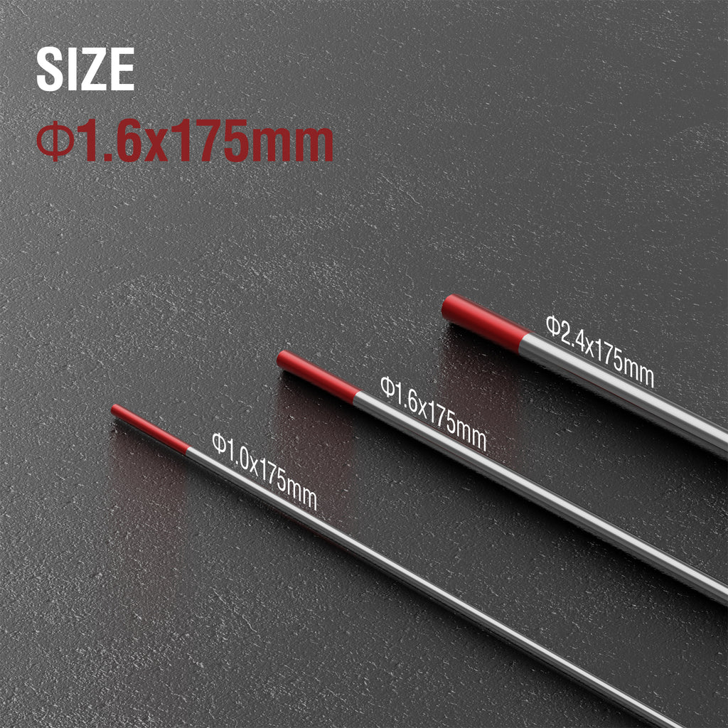 Tungsten electrode WT20 1.6mm*175mm (red head), 10 pieces per box ...