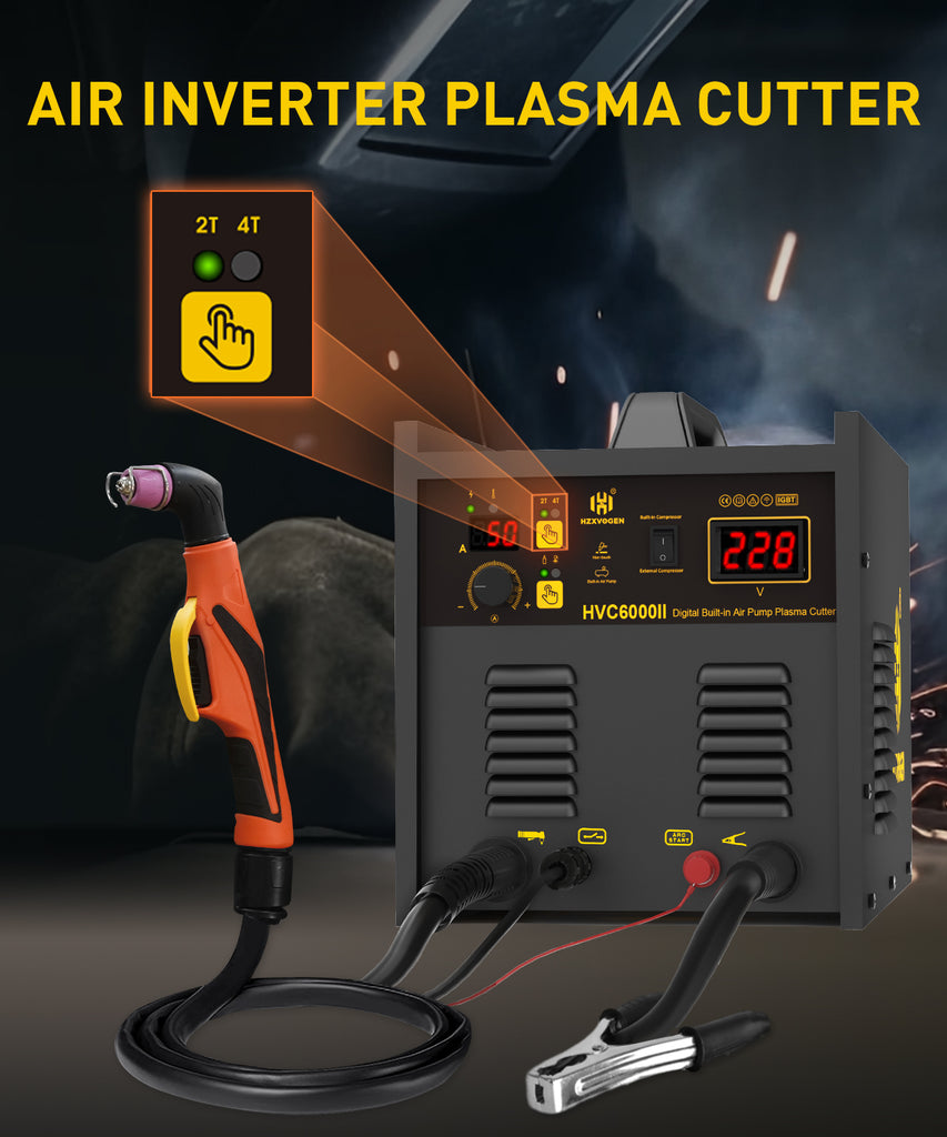 HZXVOGEN 40 Amp Plasma Cutter with Built-In Air Compressor 220V Contac