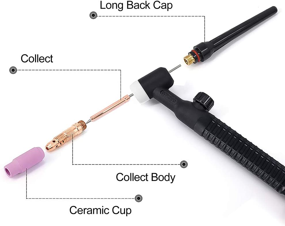 WP26V TIG Welding Gun 4M Cable with European Connector Tig Welder Torc ...